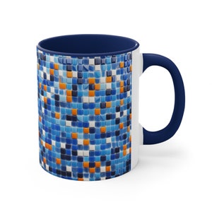 Blue Tile Mosaic Coffee Mug, Blue Coffee Mug, Blue Ceramic Mug, Blue ...