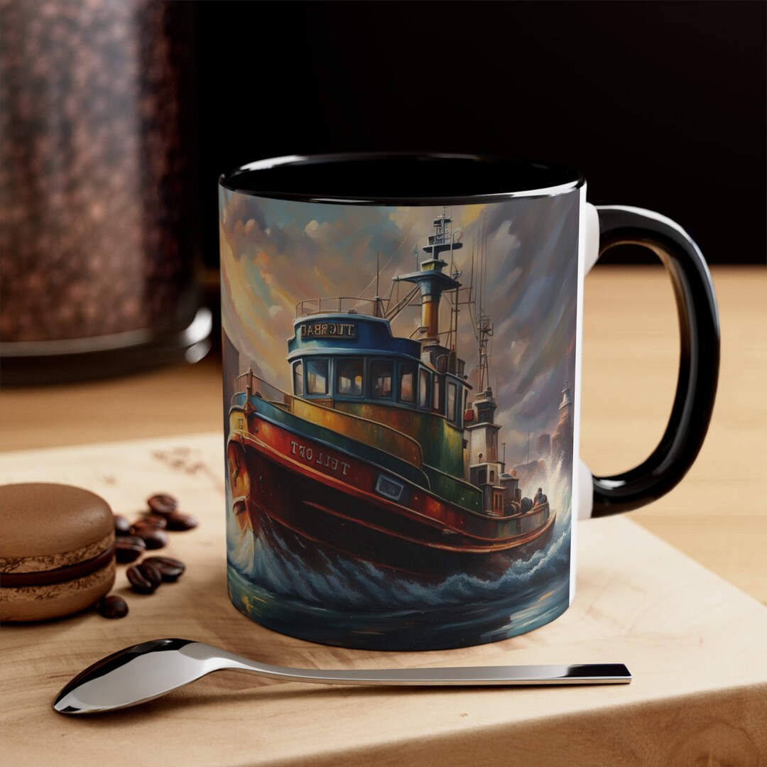 Sailor Mug, Marine Mug, Nautical Coffee Cup, Tugboat Coffee Mug ...