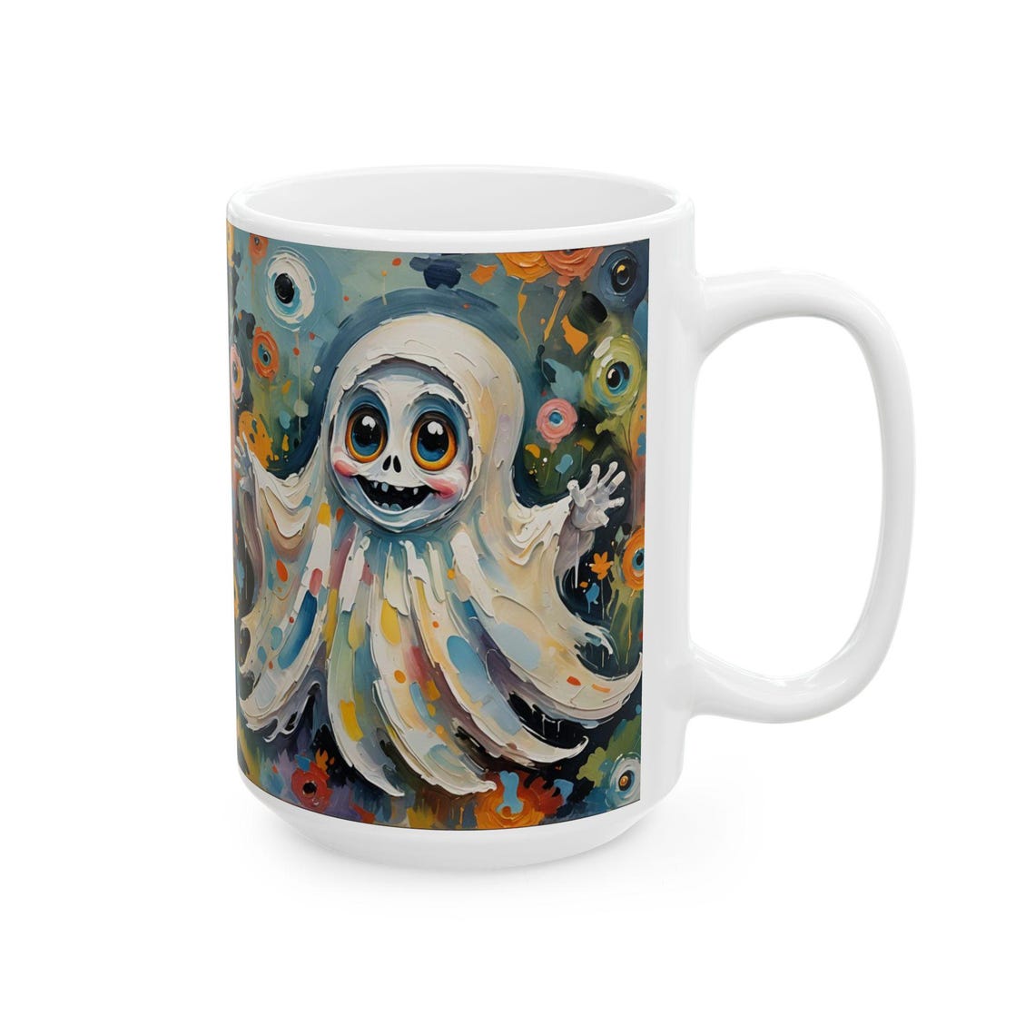Friendly Ghost Coffee Mug - Spooky Halloween Ghost Coffee Mug, Spooky ...