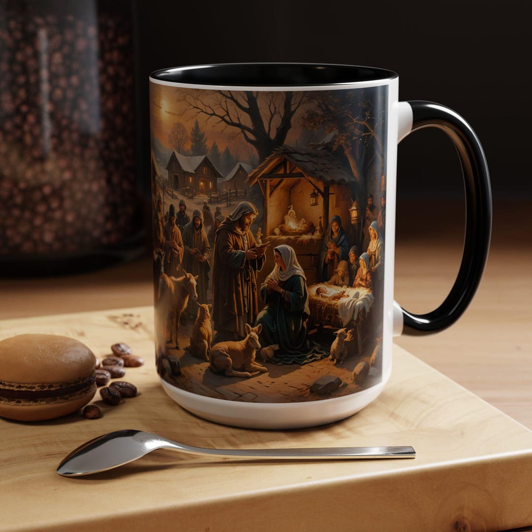 Nativity Scene Mug Reverent Christmas Mug for Holiday Celebrations ...