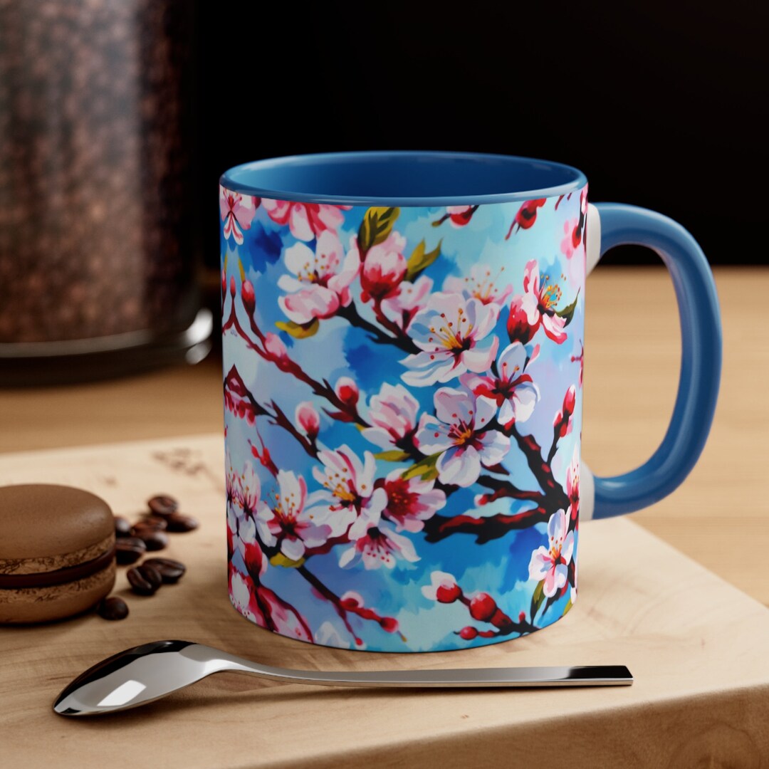 Pink Mug, Pink Cherry Blossom Mug Mother's Day Gifts, Pink Flower Mug ...