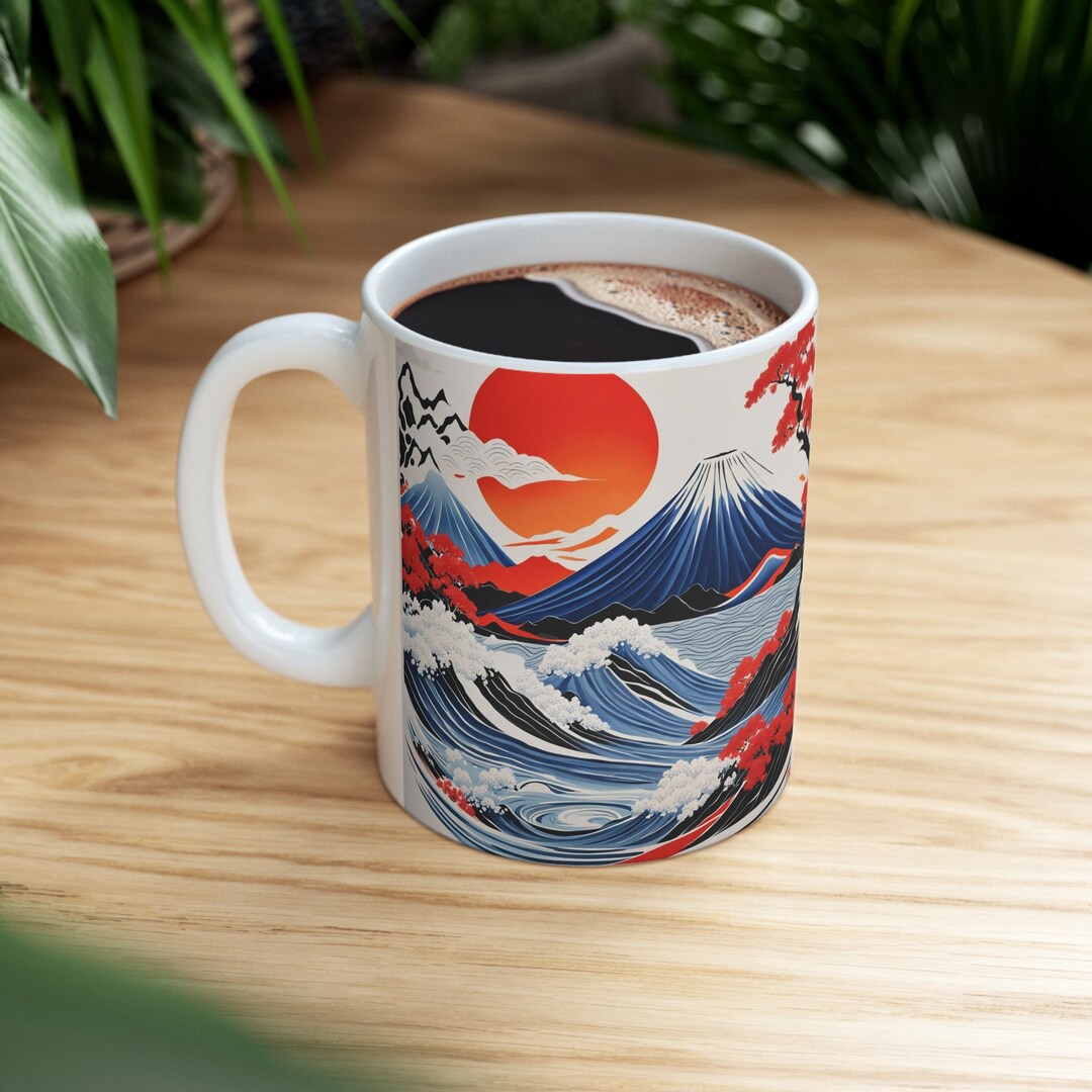 Japanese Painting Mug, Japanese Painting Coffee Mug, Painting Mug ...