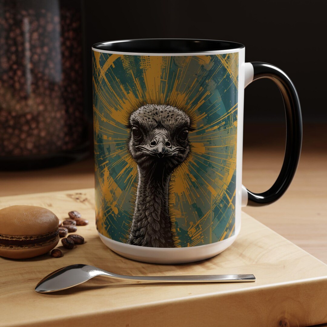 Pop Art Ostrich Coffee Mug Quirky Ostrich Mug, Ostrich Gift, Gift for ...
