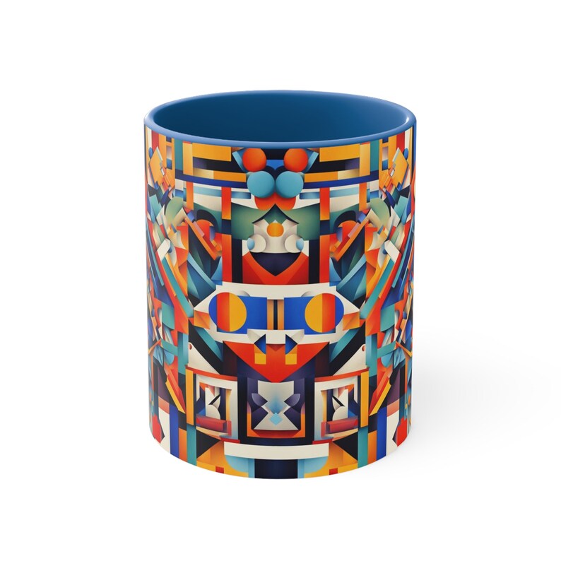 Abstract Cubist Coffee Mug, Cubist Mug, Contemporary Mugs, Mid-century Modern Coffee Mug, Cubist ...