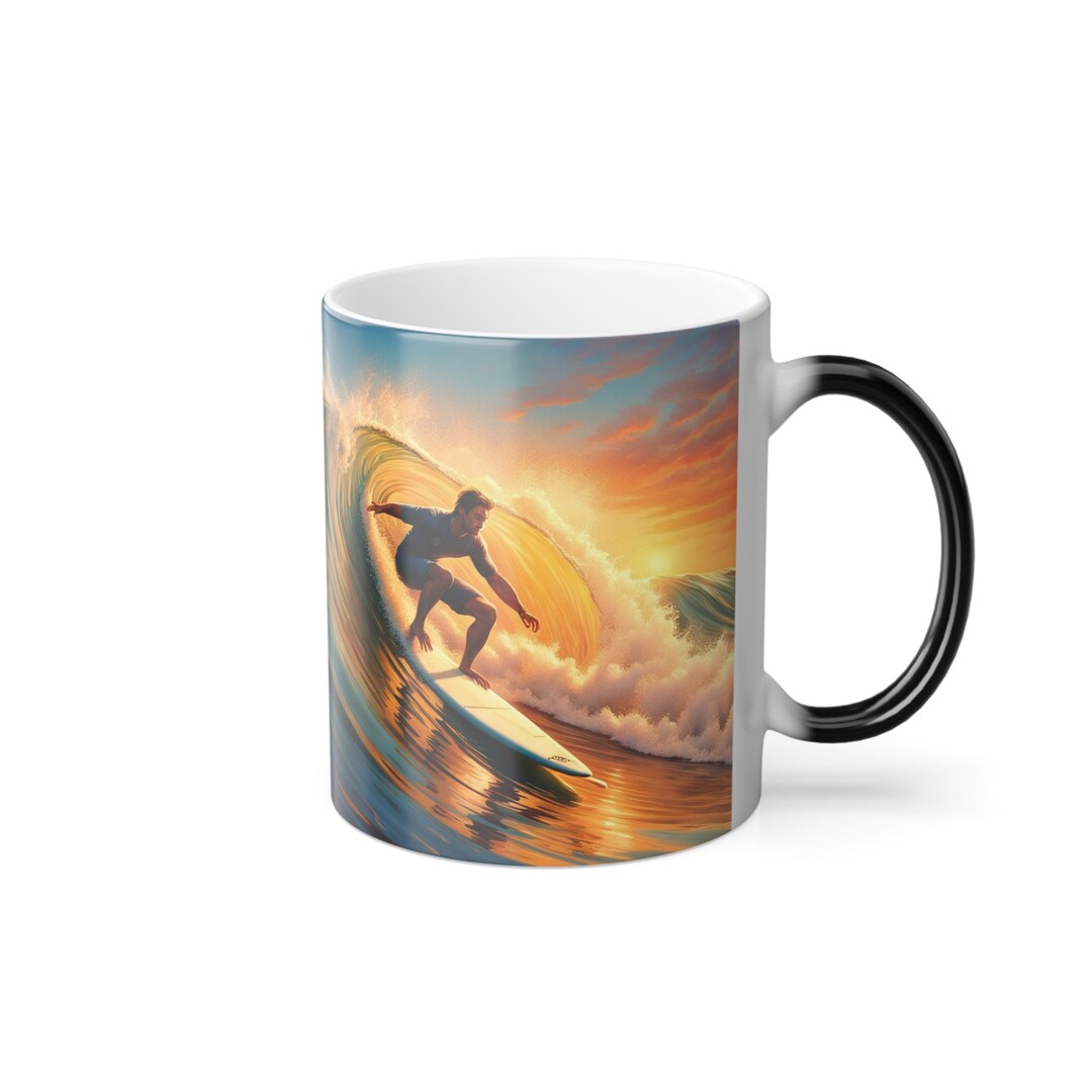 Surfer Coffee Mug, Color Changing Mug, Colorful Surfer Mug, Surfer Mug ...