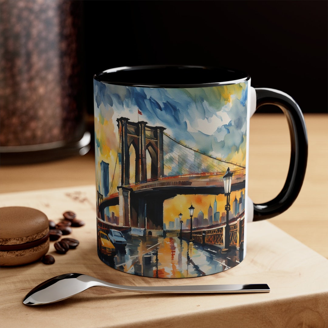 Watercolor Brooklyn Bridge Coffee Mug, Brooklyn Coffee Mug, Brooklyn ...