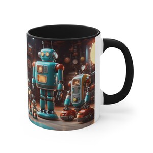 1950s Retro Style Toy Robot Family Coffee Mug, Retro Coffee Mug, Retro ...