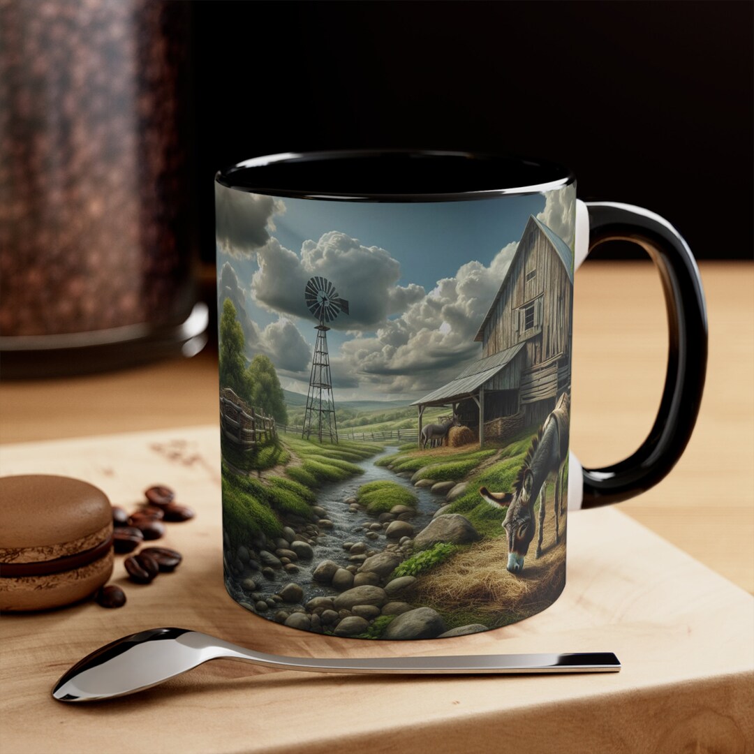 Donkey Mug, Donkey Coffee Mug, Farm Mug, Farm Coffee Mug, Donkey Lover ...