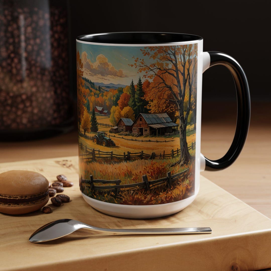 Farm Mug Charming Farmyard Mug, Farmer Coffee Mug, Farmer Mug, Country ...