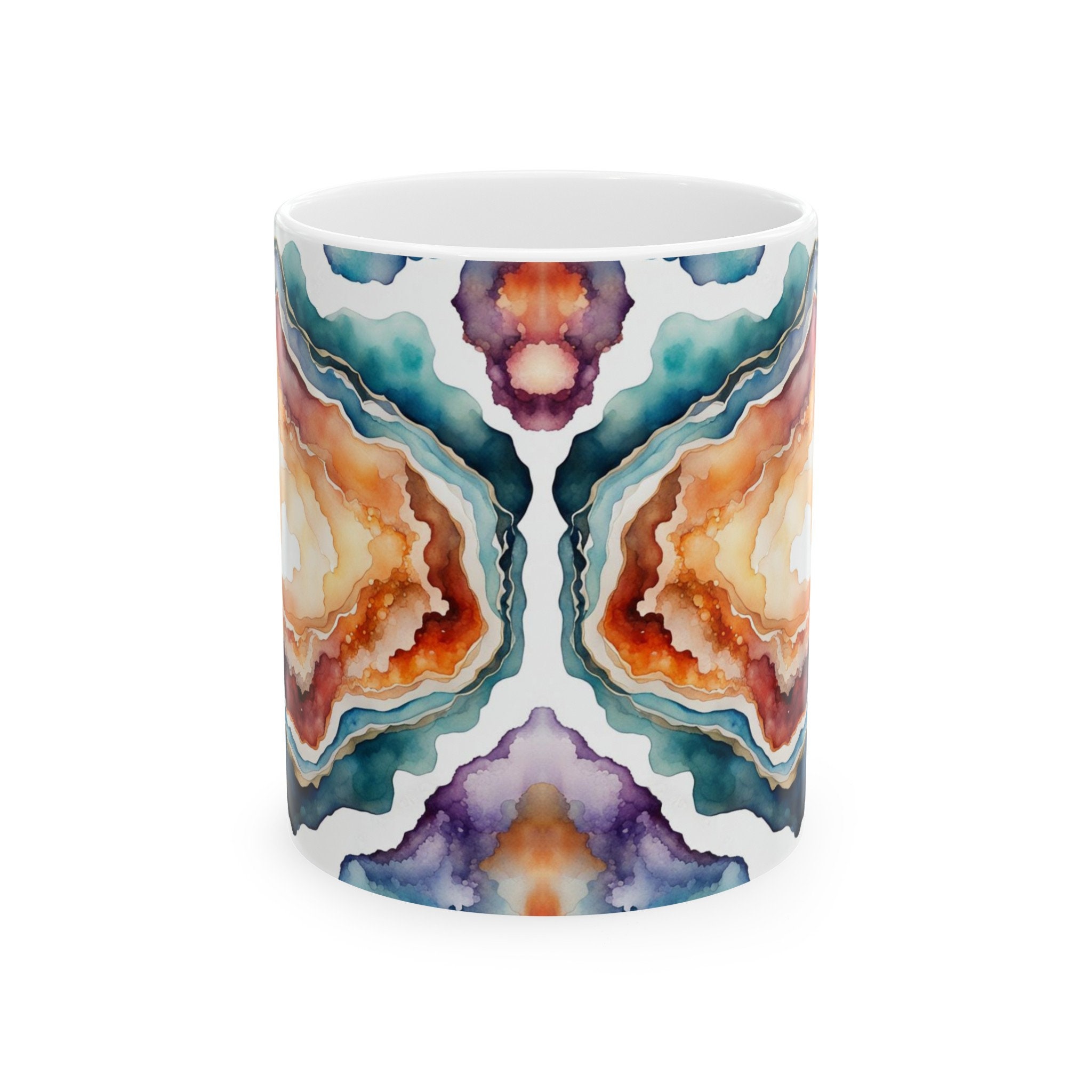 Geode Mug, Mineral Coffee Mug, Watercolor Geode Coffee Mug, Geode Cup ...