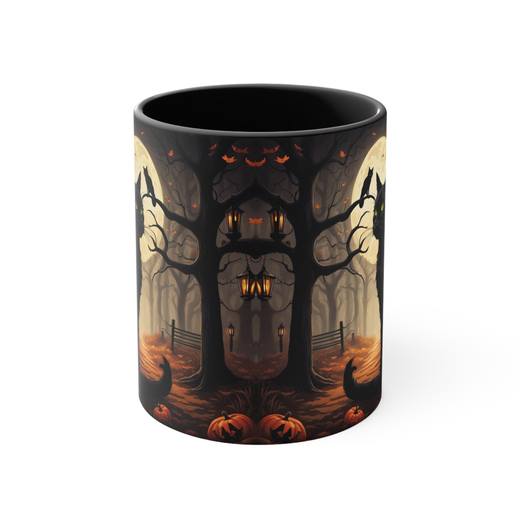 Black Cat Mug, Black Cat Coffee Mug, Black Cat Coffee Cup, Halloween ...
