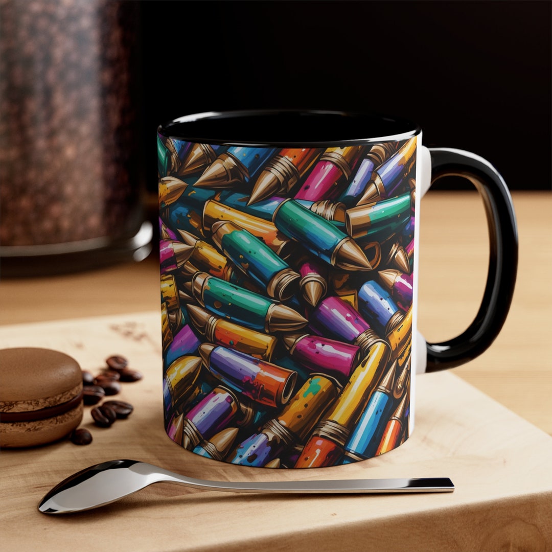 Colorful Bullet Coffee Mug, Bullet Mug, Gift for Gun Owner, Gift for ...