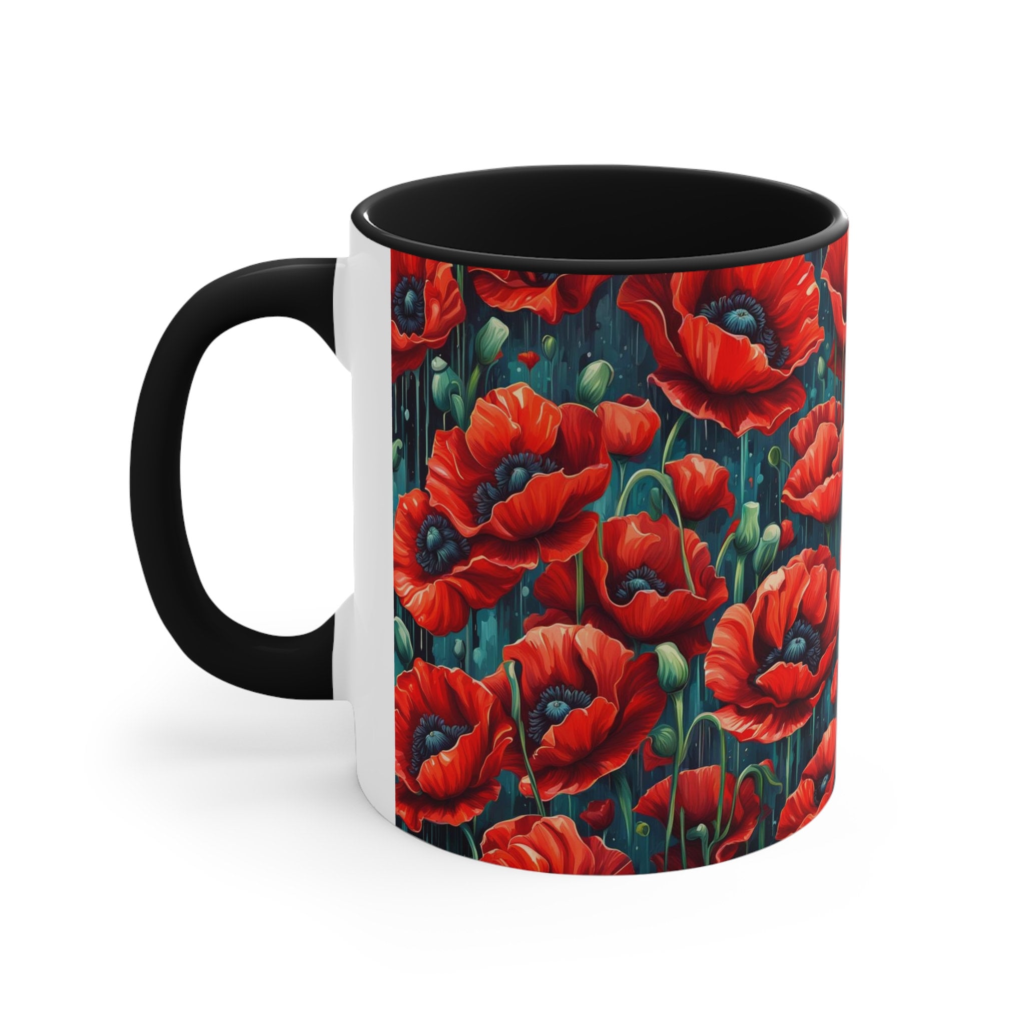 Red Poppy Mug, Red Poppy Coffee Mugs, Poppy Mug, Poppy Coffee Mug ...