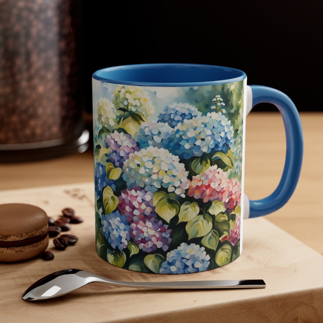 Summer Hydrangeas Coffee Mug, Hydrangea Bloom Coffee Mug, Floral Mug, Hydrangeas Gift for Mother ...