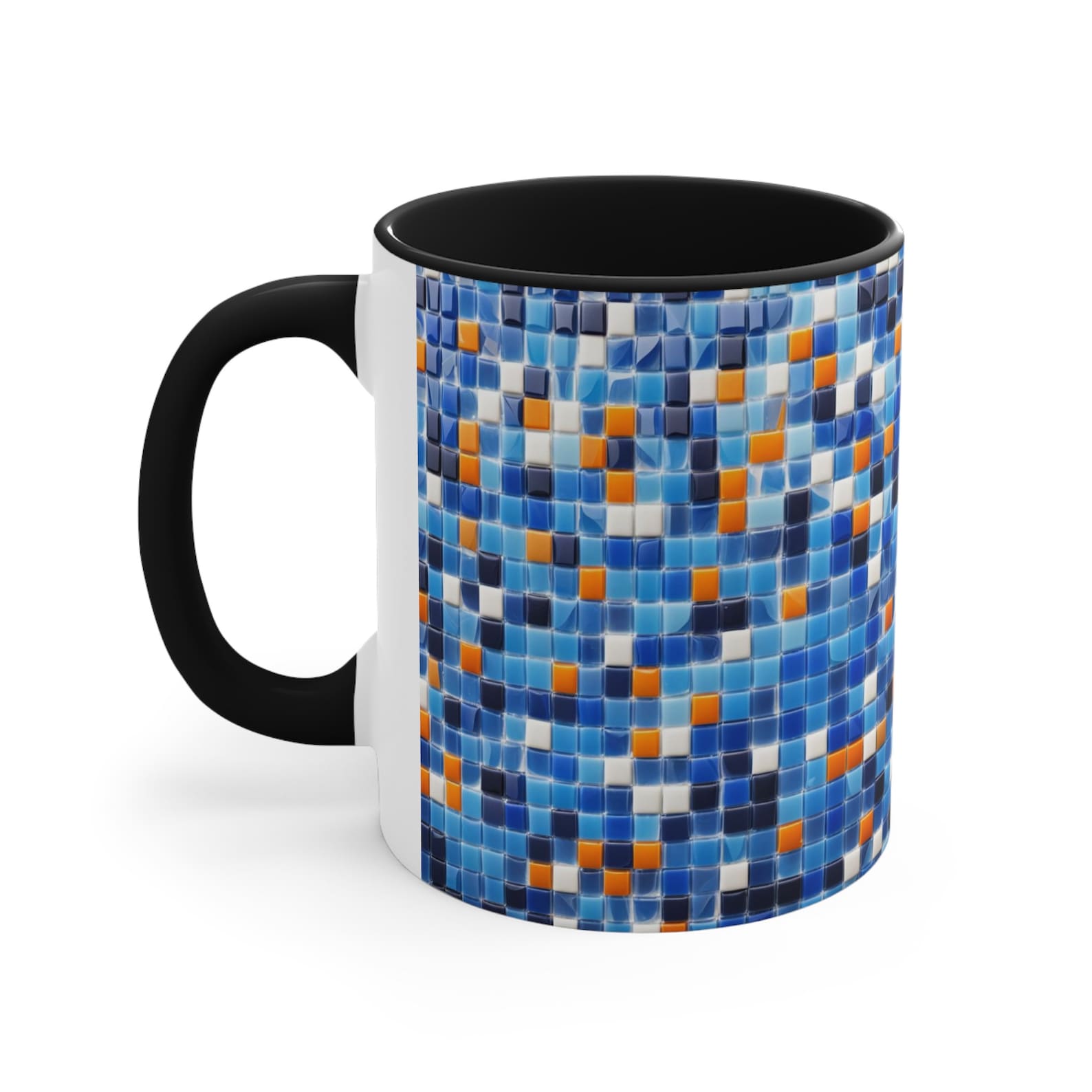 Blue Tile Mosaic Coffee Mug, Blue Coffee Mug, Blue Ceramic Mug, Blue ...