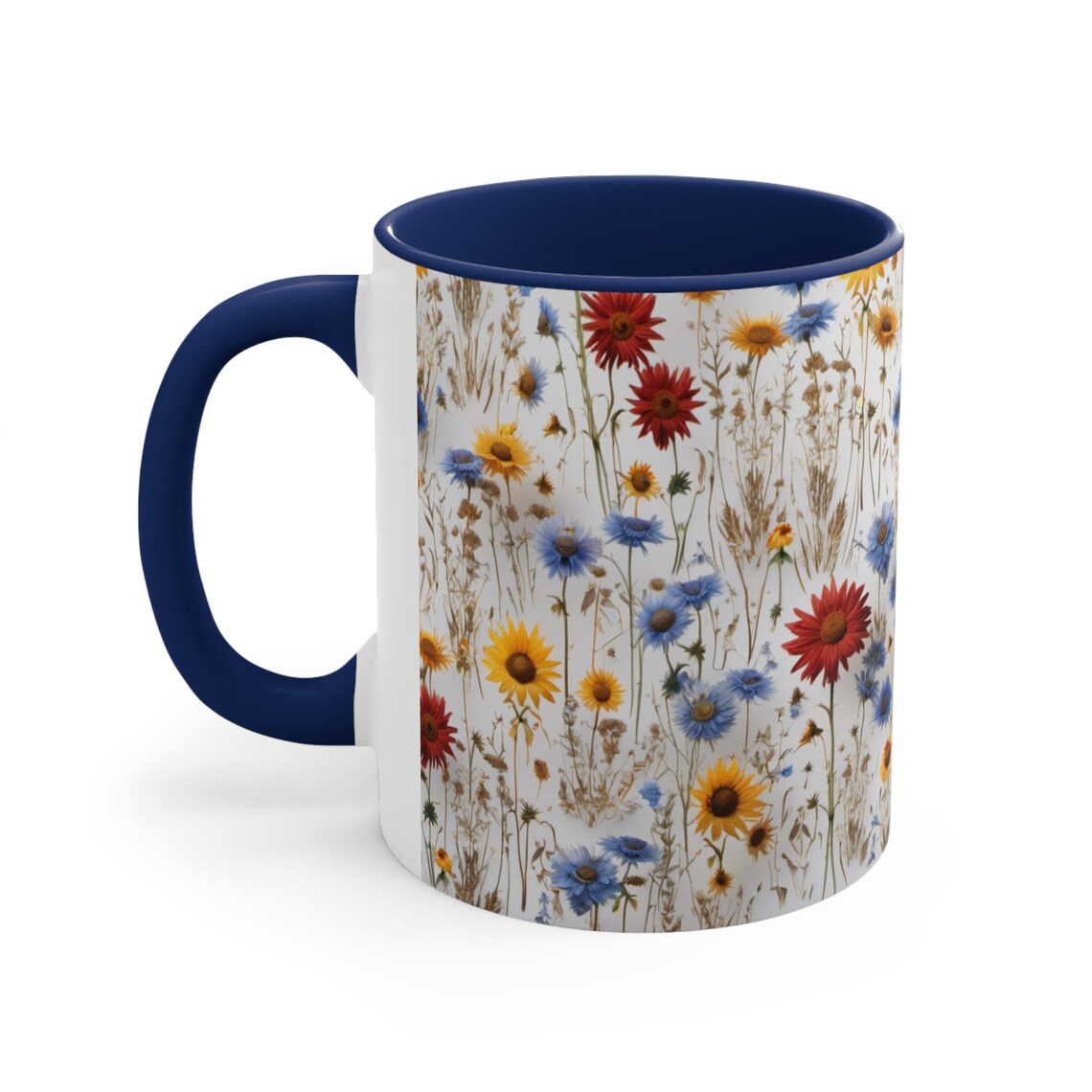 Pressed Flower Coffee Mug, Boho Flower Mug, Boho Wildflower Mug, Boho ...
