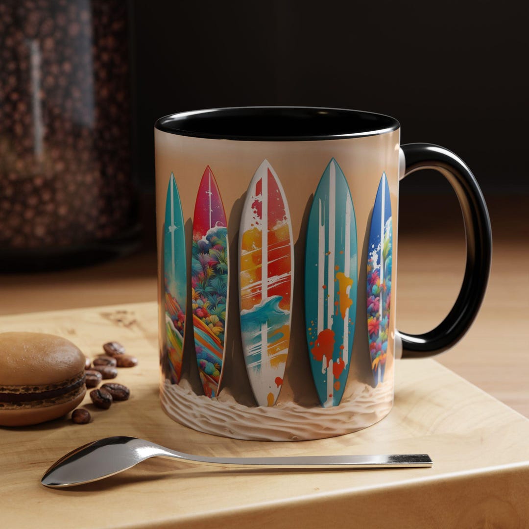 Surfboards on the Beach Coffee Mug, Beach House Gift, Surfer Gift ...