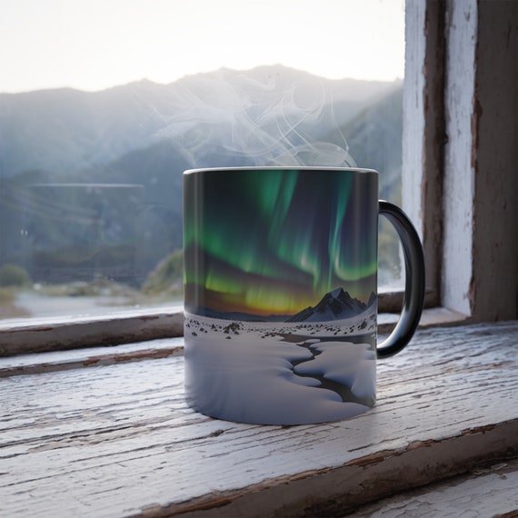 Northern Lights Mug Aurora Borealis Mug Heat Sensitive Mug Color Changing Mug Temperature Changing Mug Color Changing Cup Magic Mug Etsy UK