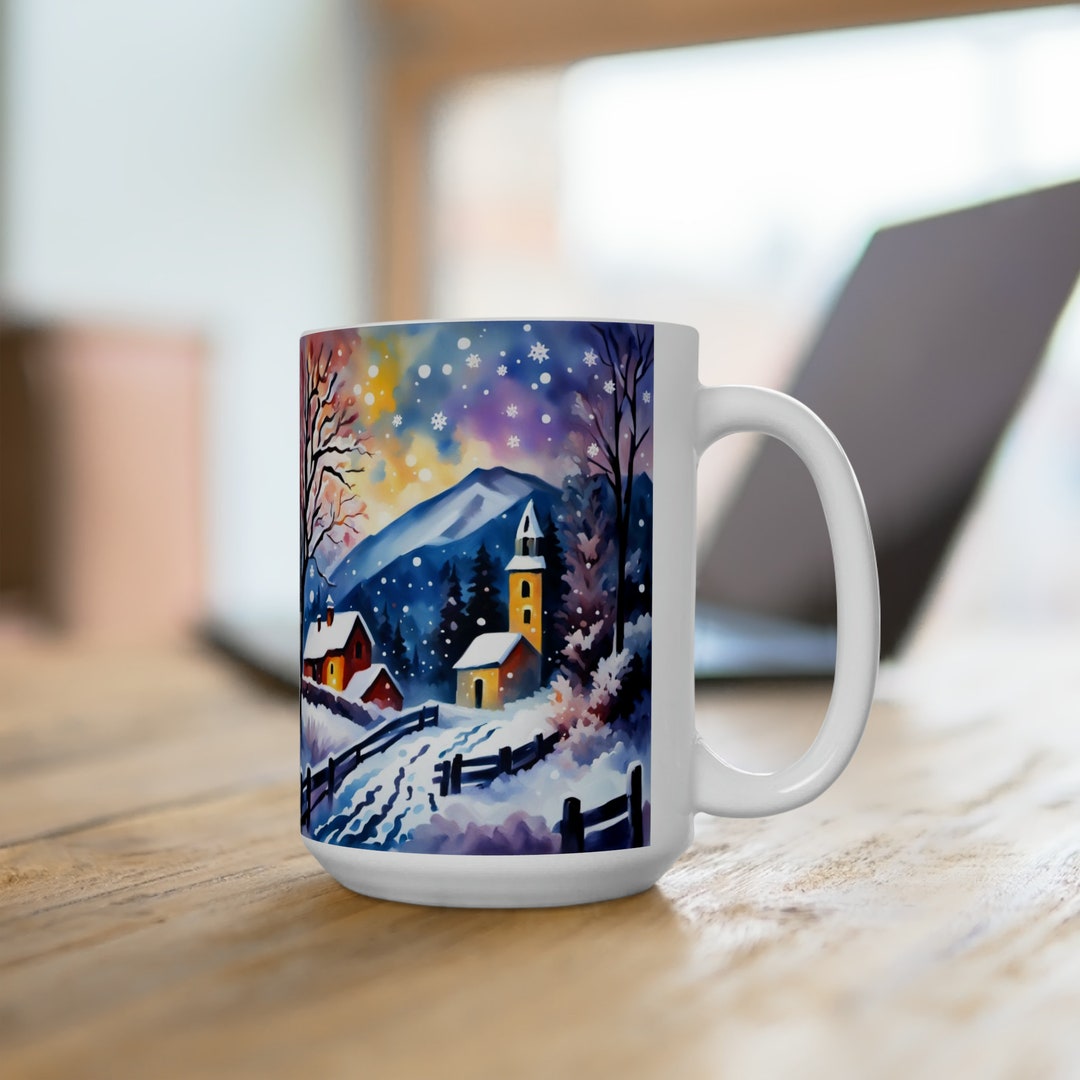 Winter Mug, Hot Cocoa Mug, Winter Coffee Mug, Hot Chocolate Mug, Winter ...