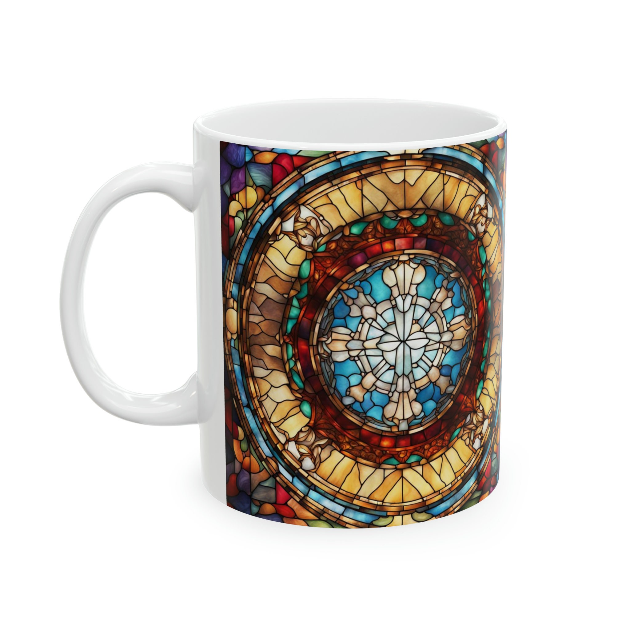 Stained Glass Art Mug, Stained Glass Art Coffee Mug, Stained Glass Gift ...