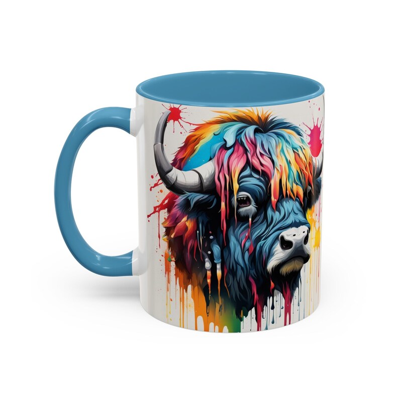 Yak Coffee Mug, Yak Mug, Watercolor Yak Coffee Mug, Colorful Yak Coffee ...