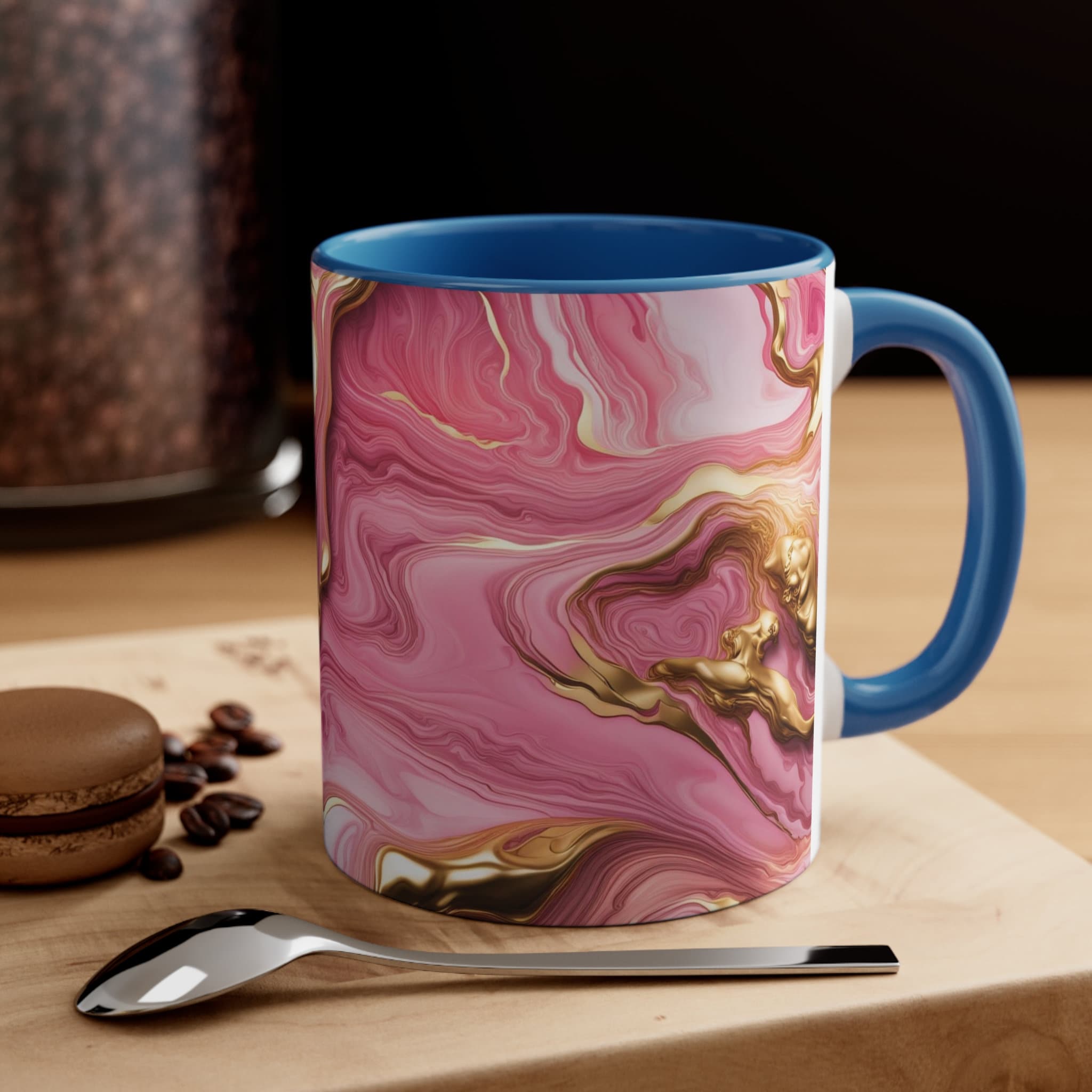 Pink Gold Marble Mug, Marble Effect Mug, Luxury Coffee Mug, Pink Gold ...