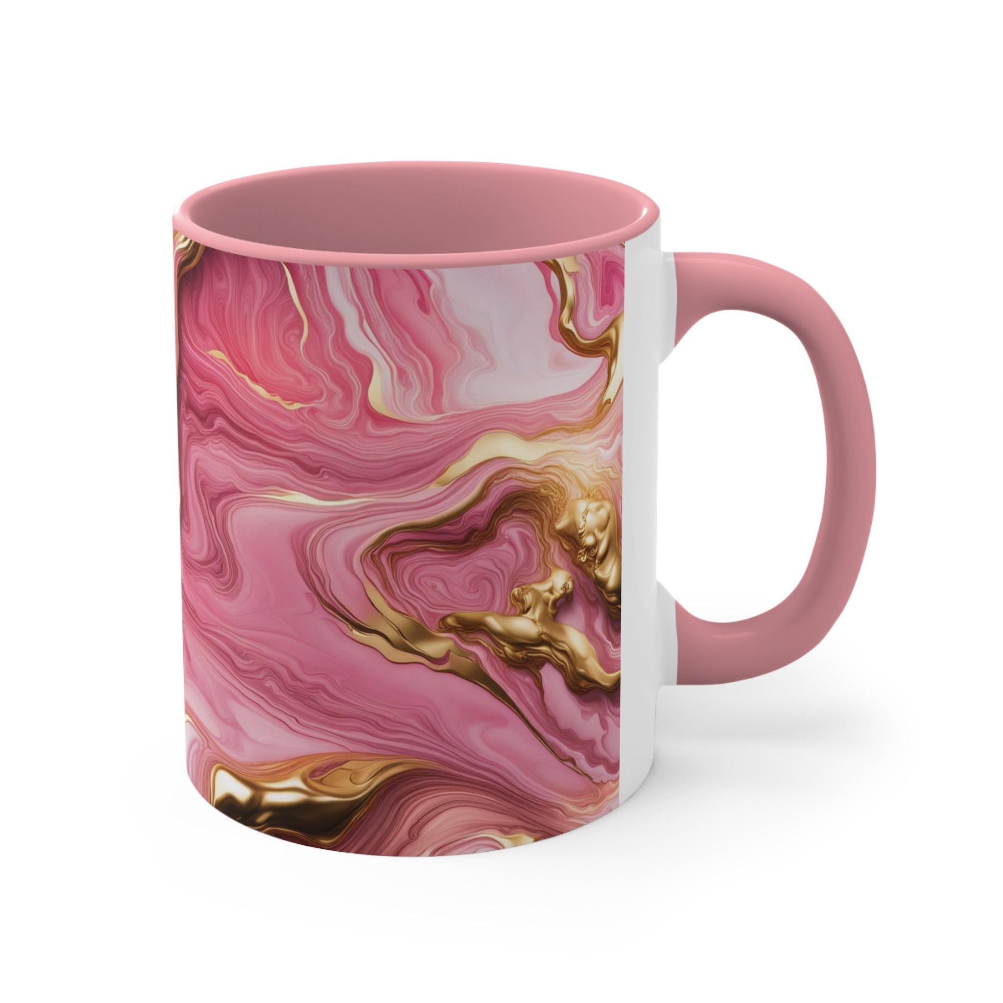 Pink Gold Marble Mug, Marble Effect Mug, Luxury Coffee Mug, Pink Gold ...