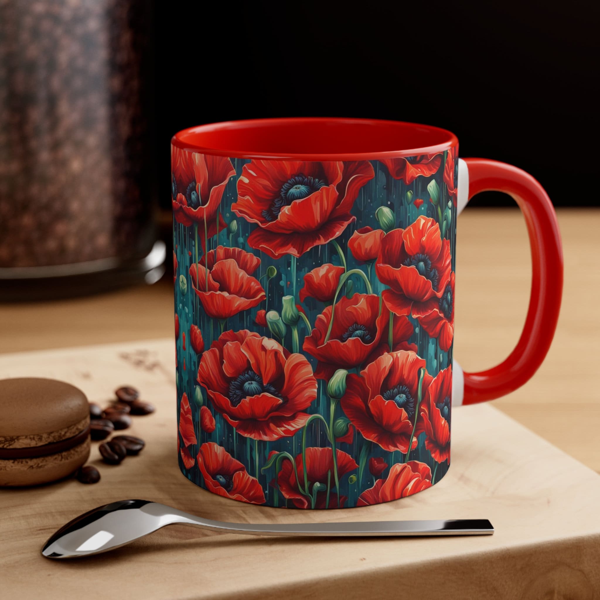 Red Poppy Mug, Red Poppy Coffee Mugs, Poppy Mug, Poppy Coffee Mug ...