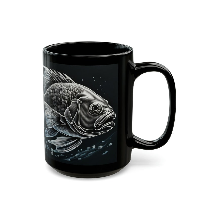 Fish Coffee Mug, Seascape Mug, Fish Mug, Fish Sketch Mug, Fish Lover ...