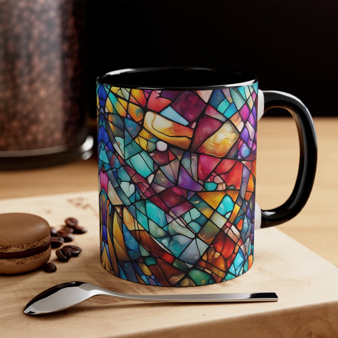 Stained Glass Mug, Stained Glass Coffee Mug, Stained Glass Pattern Mug ...