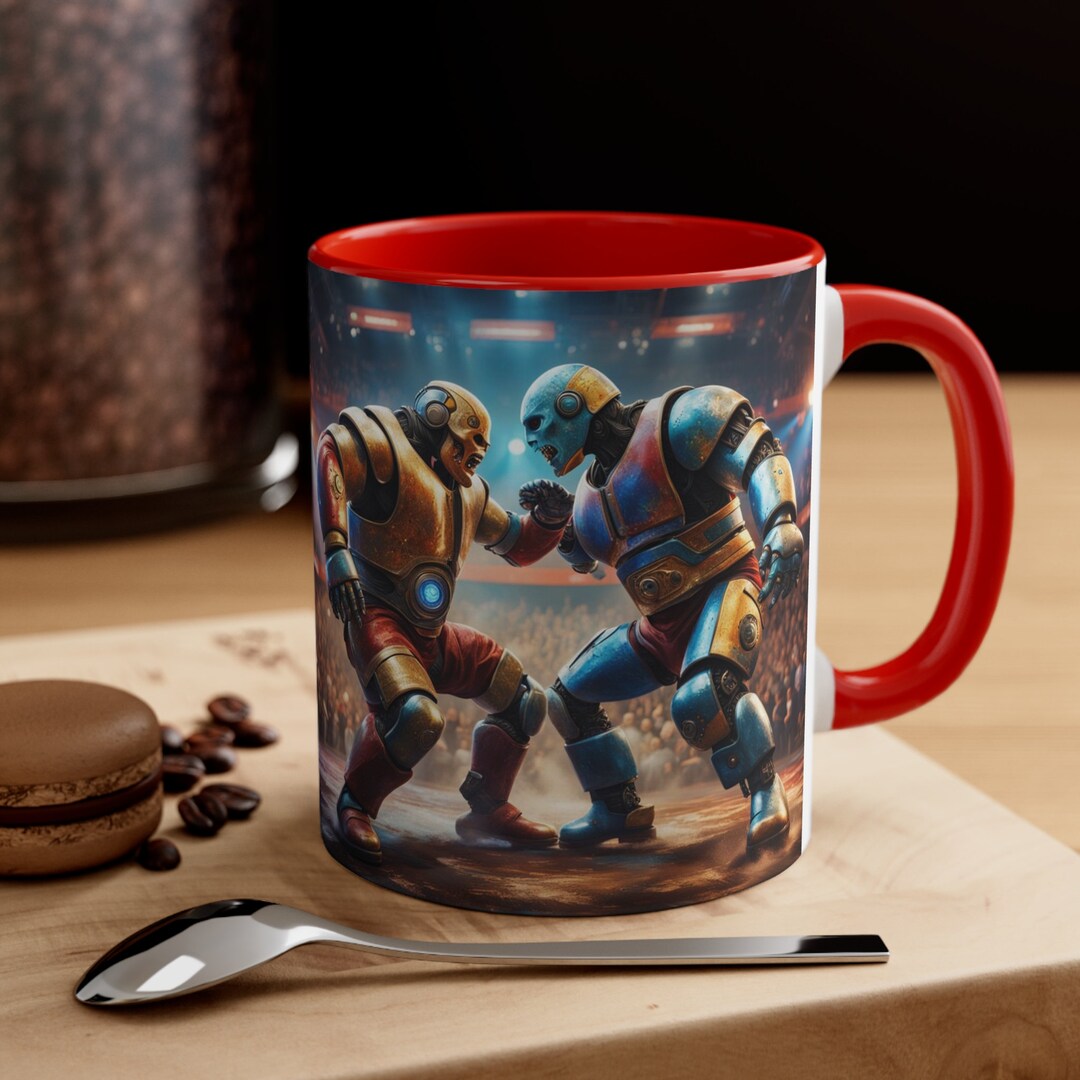 Robot Wrestler Mug, Robotic Mug, Robot Lover Gift, Geek Mug, Robot Cups ...