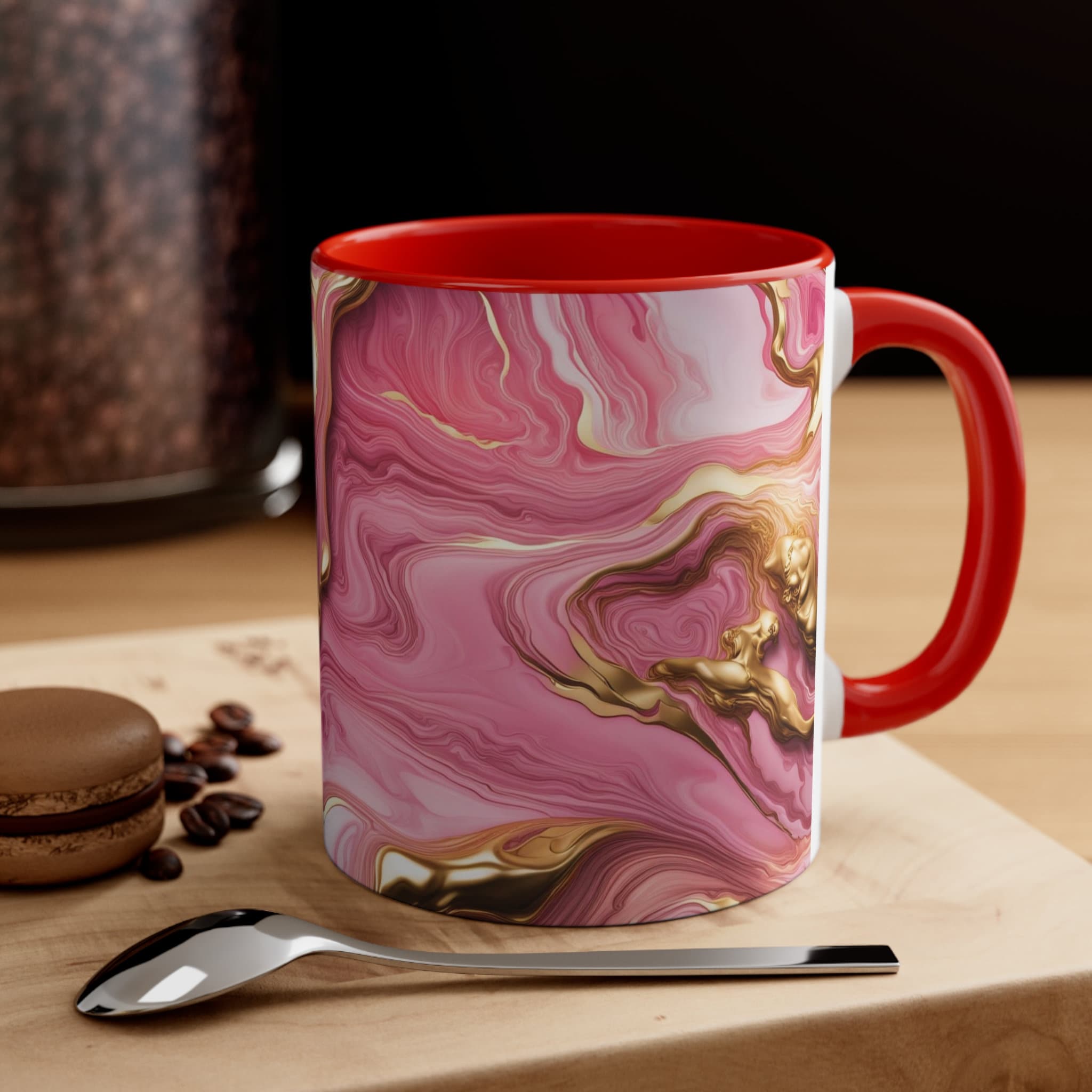 Pink Gold Marble Mug, Marble Effect Mug, Luxury Coffee Mug, Pink Gold ...