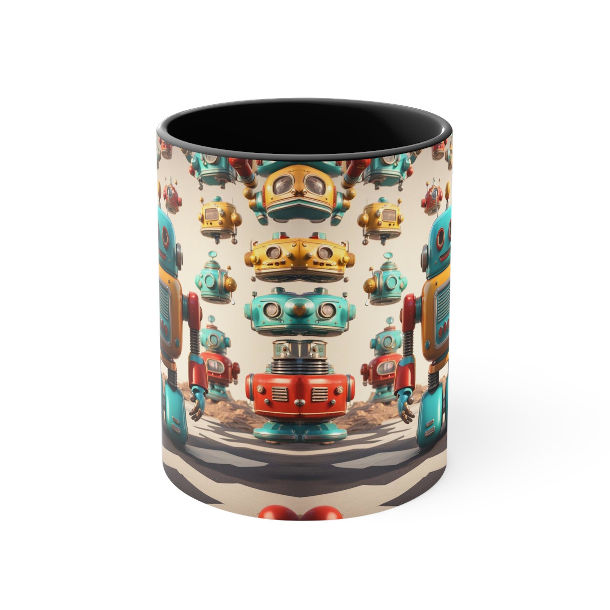 1950s Style Robot Toy Coffee Mug, Happy Robot Coffee Mug, Robot Coffee ...