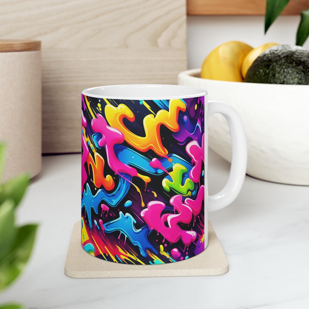 Graffiti Mug, Street Art Mug, Neon Mug, Hip Hop Mug, Graffiti Art Mug ...