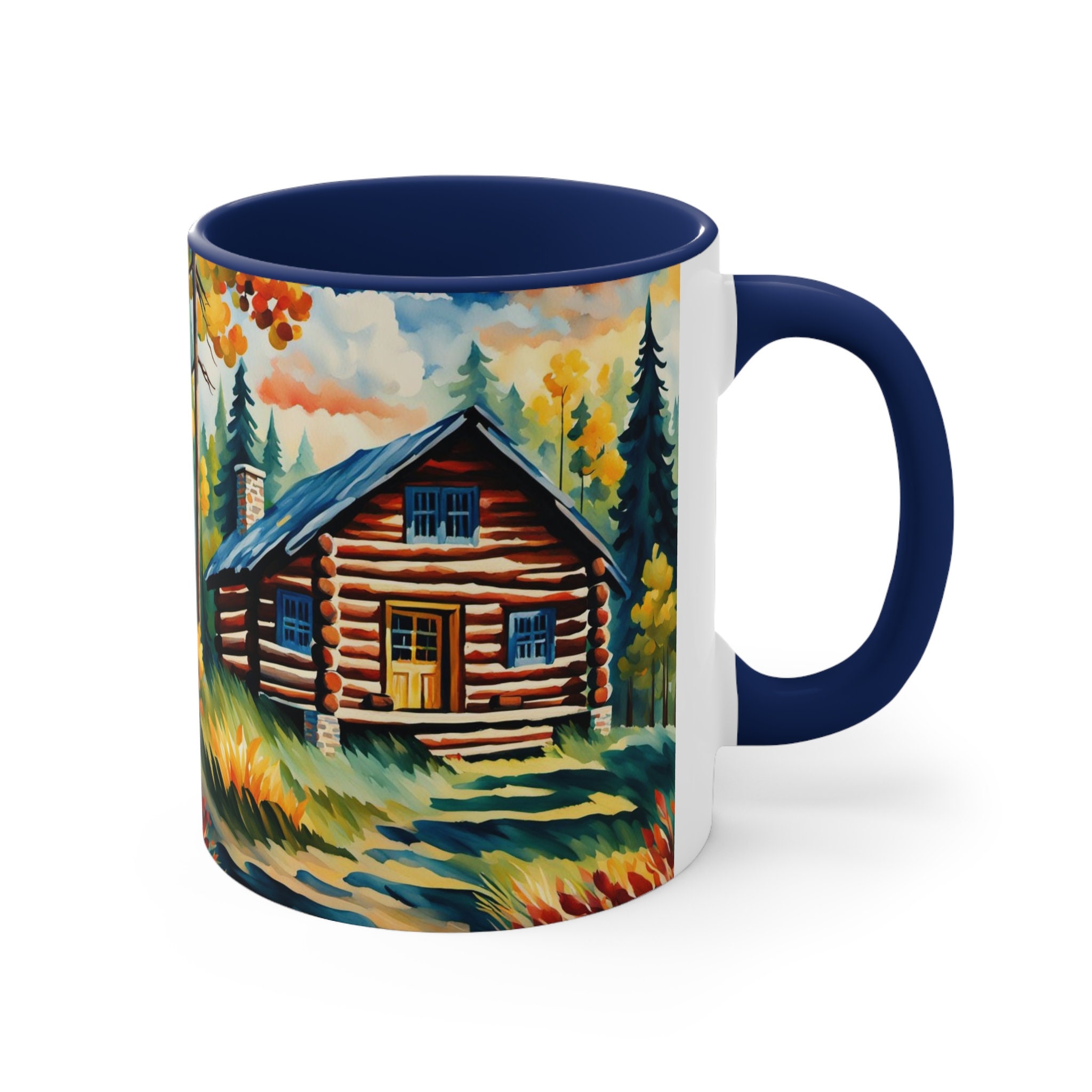 Painted Cabin Coffee Mug, Cabin Coffee Mug, Beautiful Coffee Mug ...