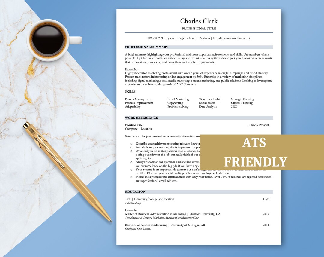 Simple ATS Resume Format Download in Ms Word, Google Docs, Pages, ATS ...