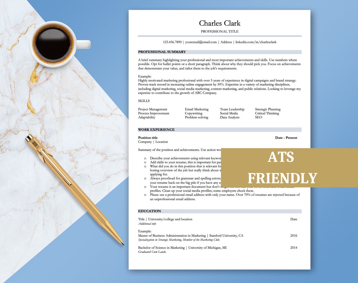 Simple ATS Resume Format Download in Ms Word, Google Docs, Pages, ATS ...