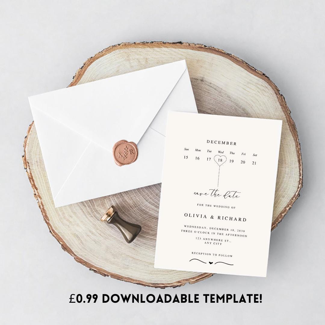 Elegant and Classy Wedding Invitation|template Downloadable|super ...