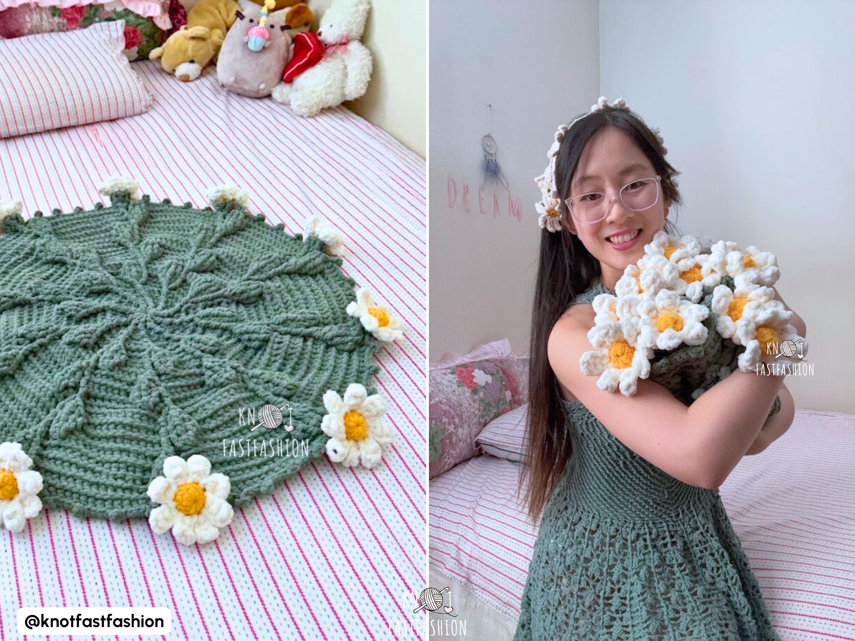 Fluffy Enchanted Daisy Bouquet Blanket PDF Crochet Pattern | Super ...