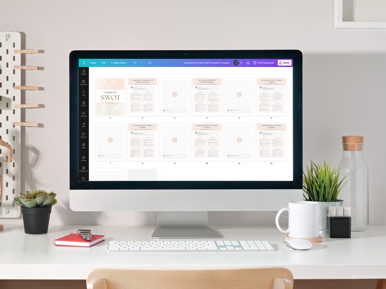 SWOT Analysis Template | Business Planning, Canva Template, Strengths ...