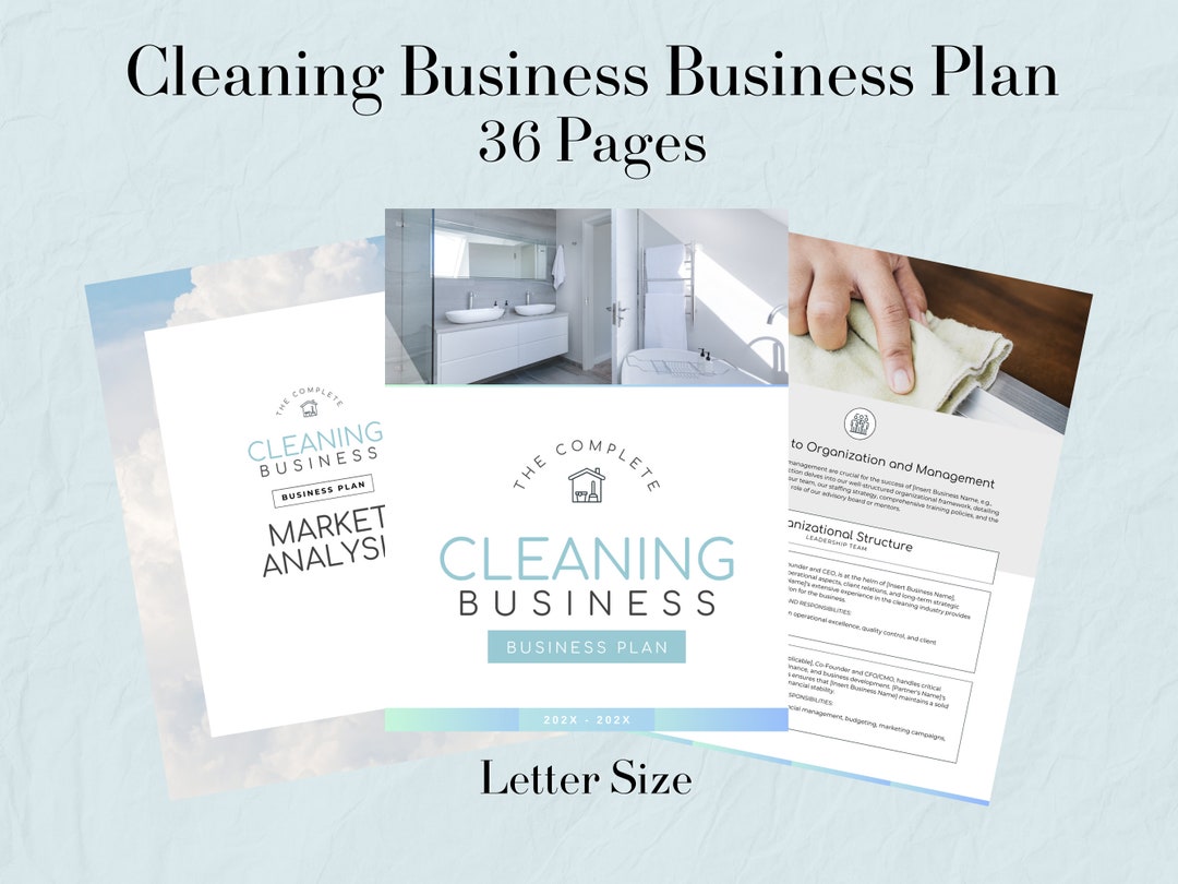 Cleaning Business Plan Template Business Planner, Canva Template - Etsy