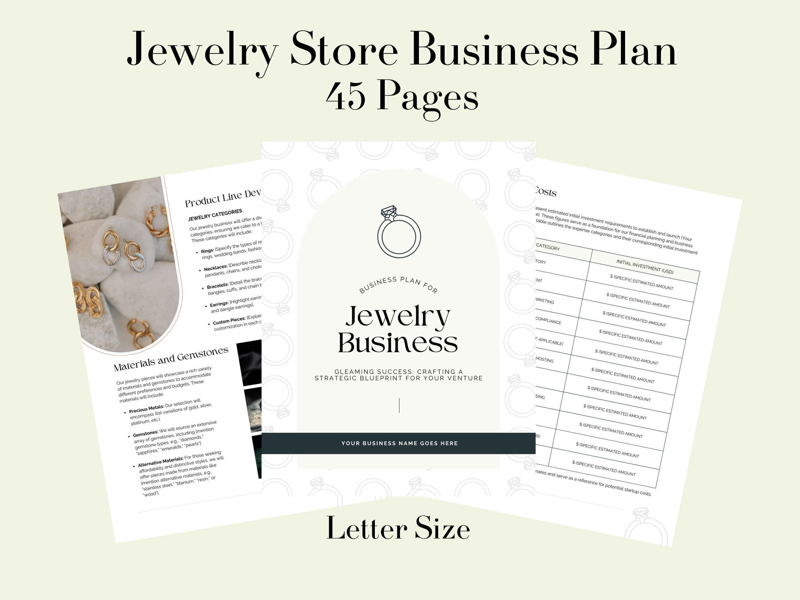 Jewelry Store Business Plan Template | Jewelry Business Planning, Canva ...