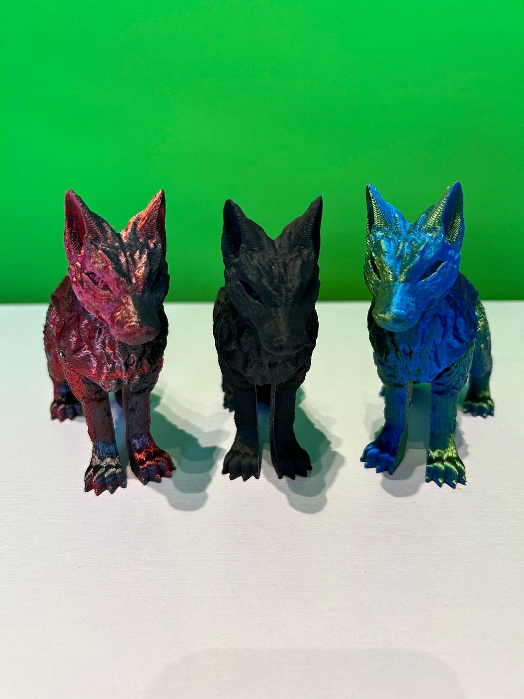 Articulated Wolf Figurine - Etsy