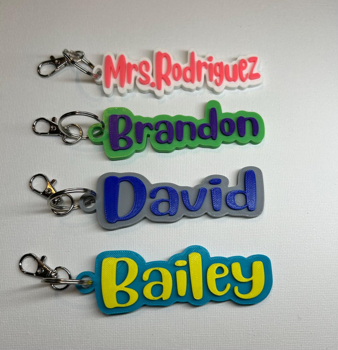 Personalized Name Tag Keychain / Backpack Tag / Lunchbox Tag / Back to ...