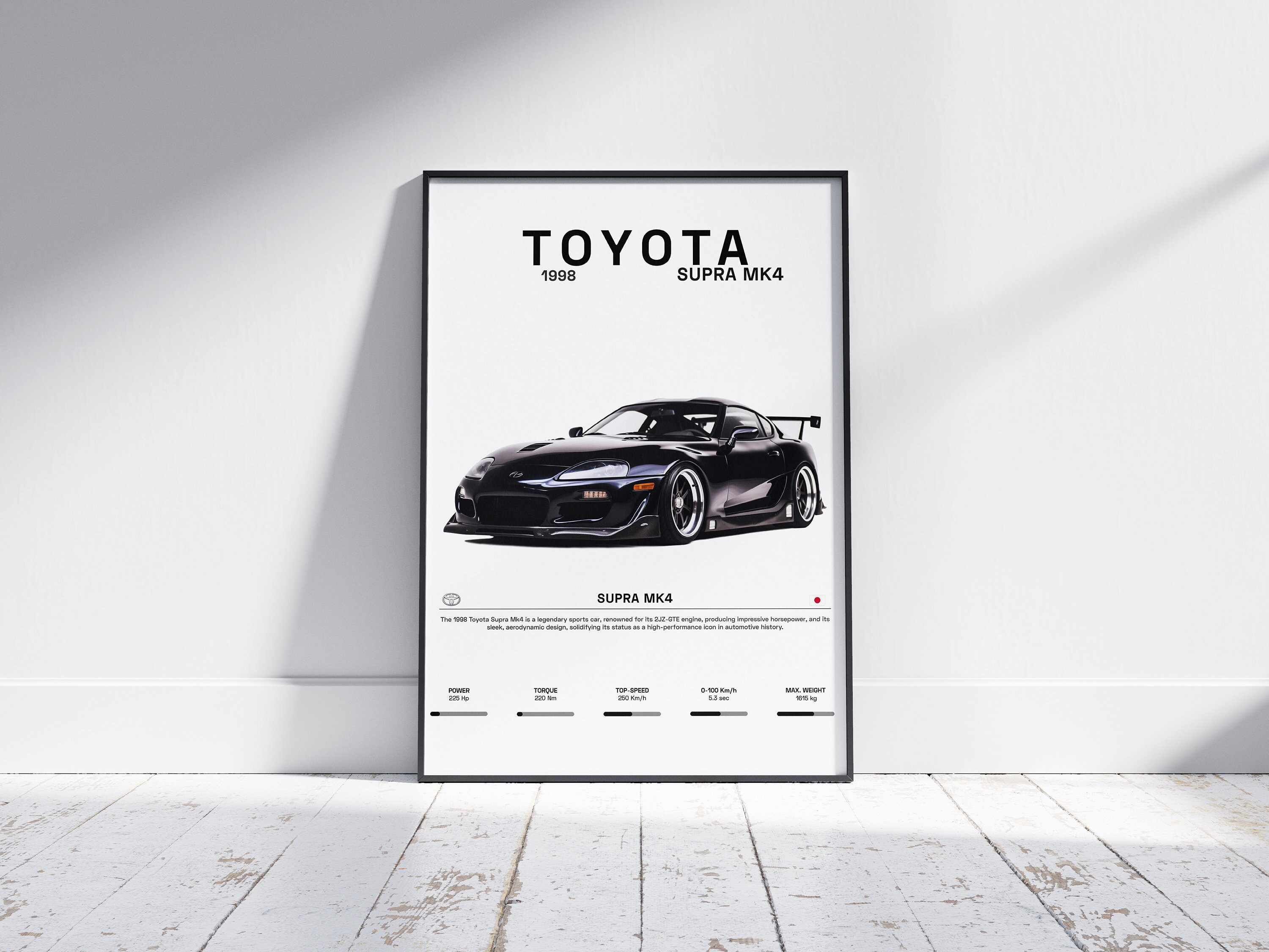 TOYOTA SUPRA MK4 1998 Japanese Car Digital Download Poster Printable ...