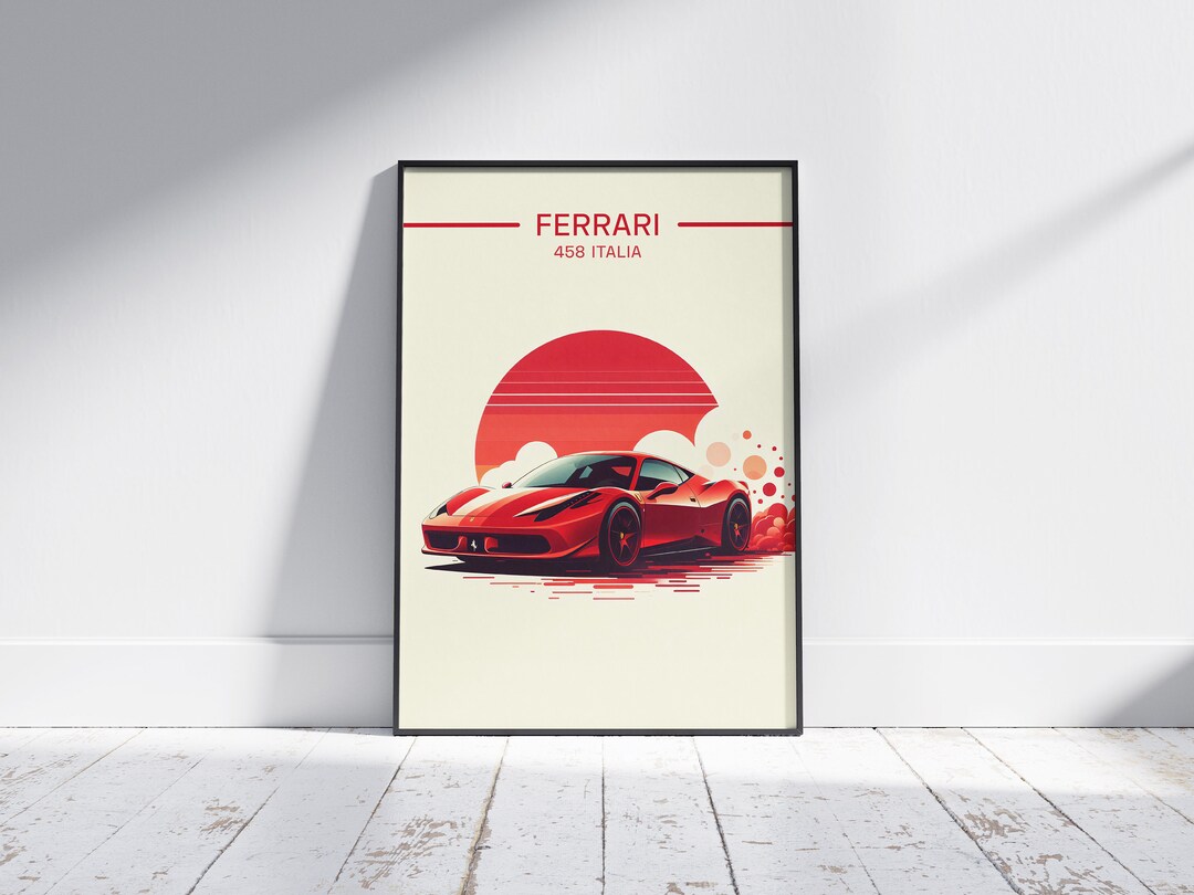 Ferrari 458 Italia Digital Download Poster Printable Car Poster Art ...