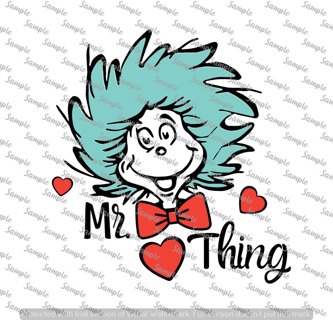 Mr. Thing, Blue Hair, Read, Birthday, SVG, PNG, JPG, Iron Transfer, Sublimation, Cut File ...