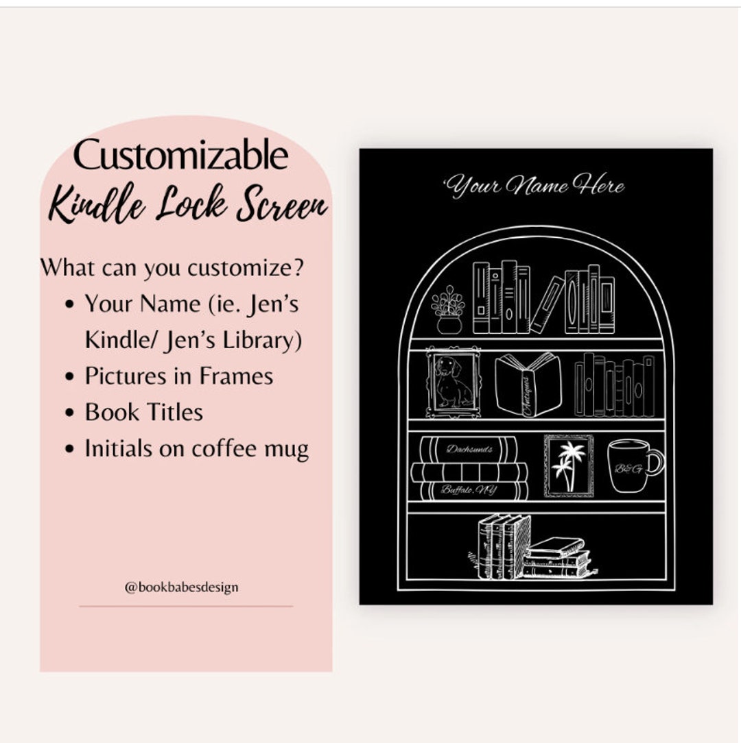 Personalized Kindle Lock Screen - Custom Name Design | Digital Download ...