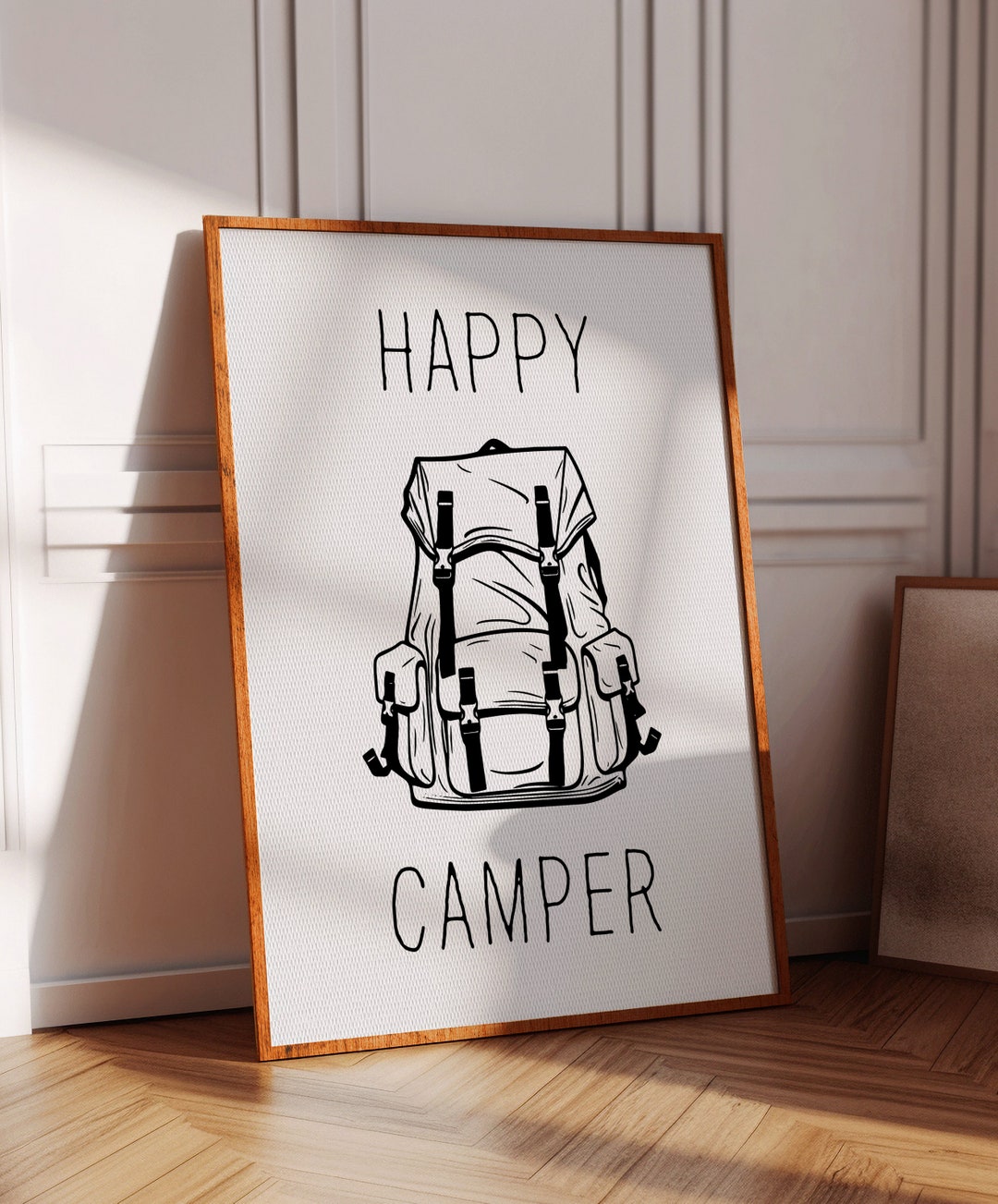 Happy Camper-digital Downloadable Print, Vintage Camping Wall Art ...