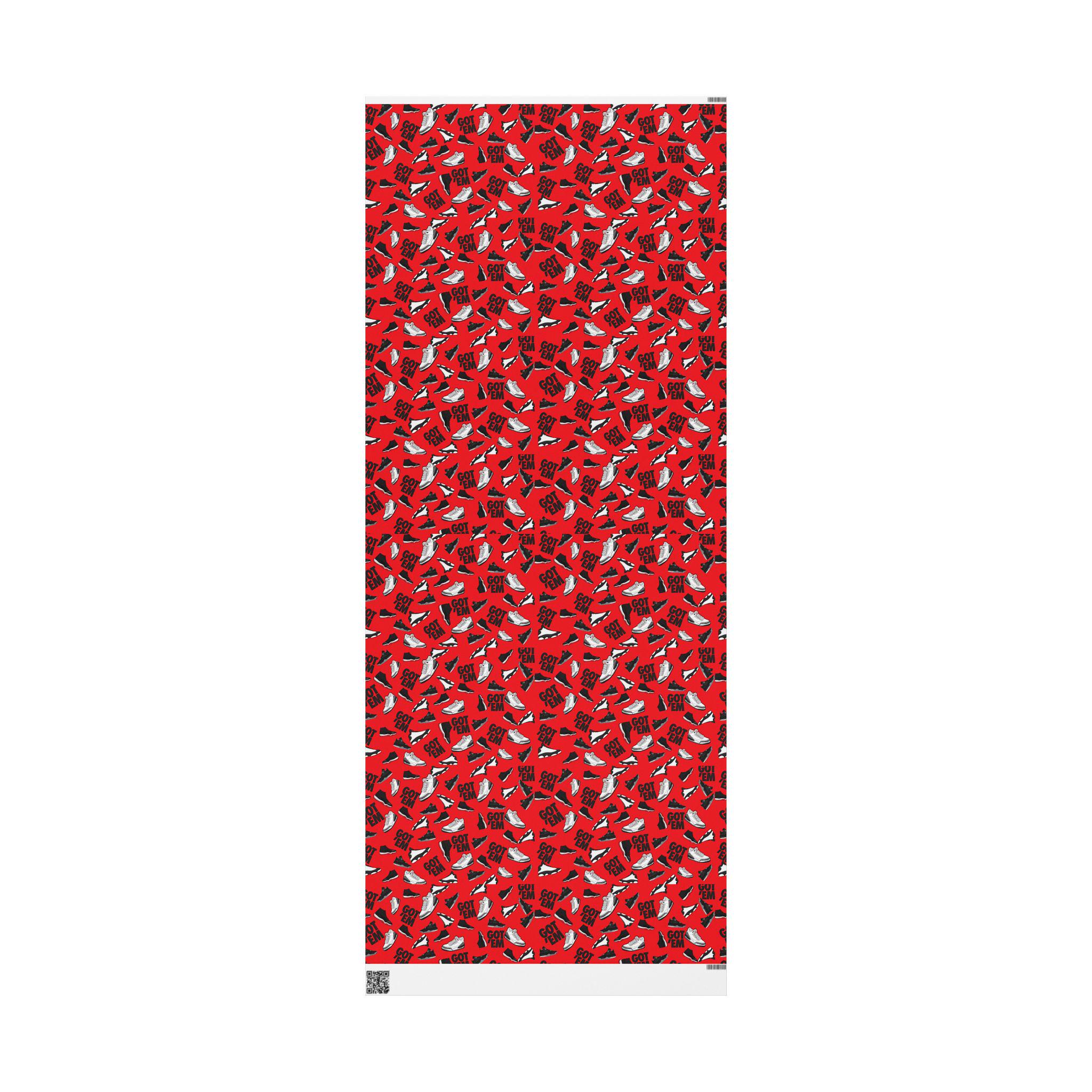 Sneaker Pattern Wrapping Paper | Red Shoe Print Gift Wrap Roll - Etsy